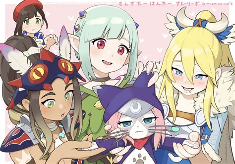 Kayna Tsukino Ena Ayuria And Lilia Monster Hunter And 1 More Drawn By Omarugyuunyuu