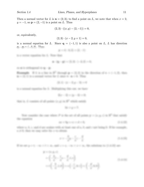 solution section 1 4 lines planes and hyperplanes the calculus of functions of several
