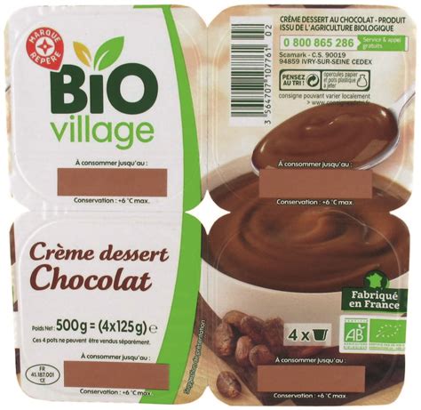 MR2 CRÈME DESSERT CHOCOLAT BIO BIO VILLAGE 3564707107761