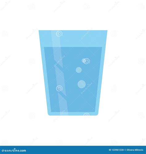 Flat Icon Glass Of Water Stock Vector Illustration Of Icon 133961230