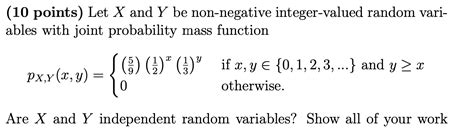 Solved Points Let X And Y Be Non Negative Chegg