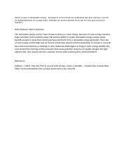 Bio Topic Dq Docx Select A Type Of Renewable Energy Compare