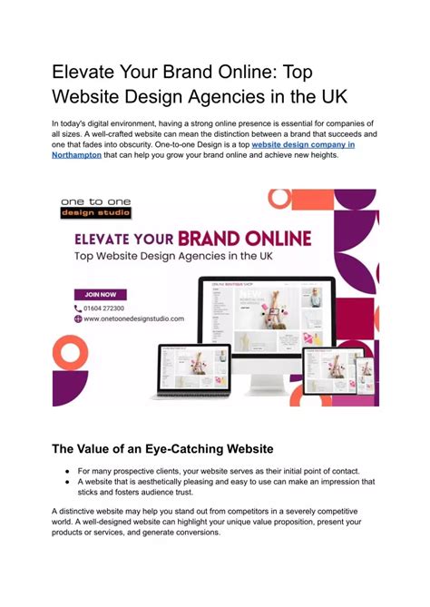 PPT Elevate Your Brand Online Top Website Design Agencies In The UK