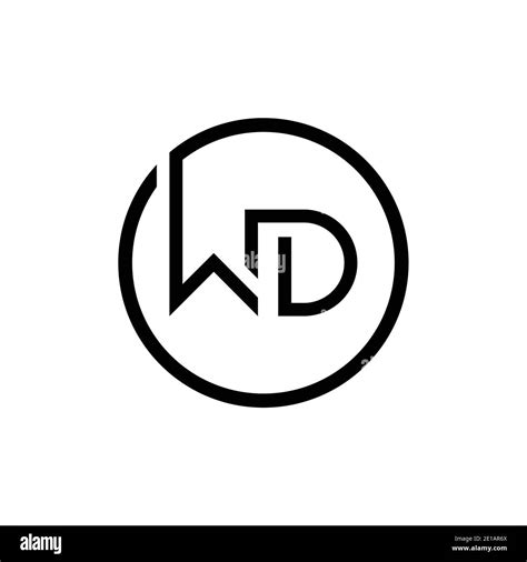 Initial Circle Letter WD Logo Design Vector Template Initial Linked