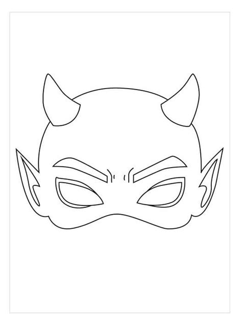 Máscara de Diablo para colorear imprimir e dibujar ColoringOnly