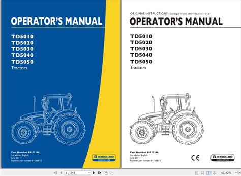 New Holland TD5010 TD5020 TD5030 TD5040 TD5050 Tractor Operator S
