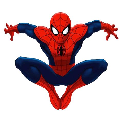 A Spider Man Flying Through The Air With His Legs Spread Out And Hands