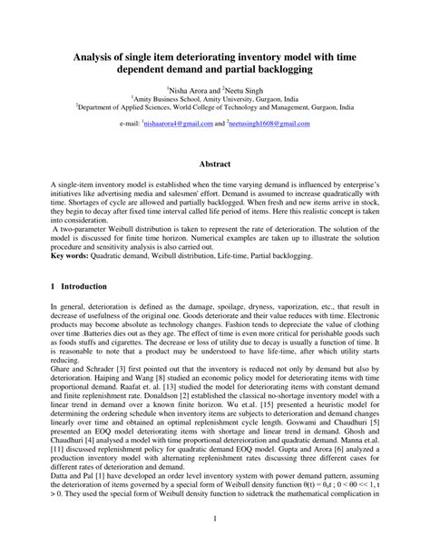 pdf analysis of single item deteriorating inventory model with time dependent demand and