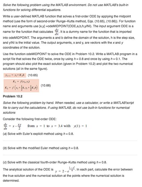 solved solve the following problem using the matlab