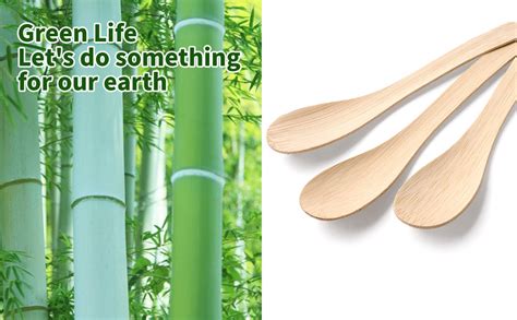 Amazon Bamboo Utensils Disposable 100PK Bamboo Soup Spoons 6 7