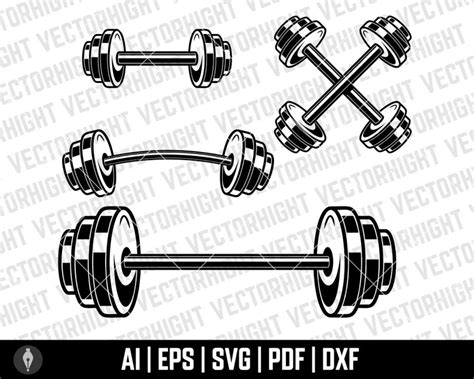 Fitness Dumbbell Weight SVG Dumbbell Shape Ai Eps Pdf Dxf Weight