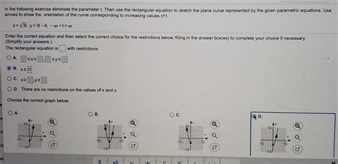 solved in the following exercise eliminate the parametert