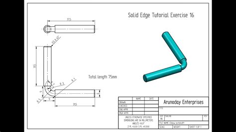 Solid Edge Tutorial Exercise Youtube