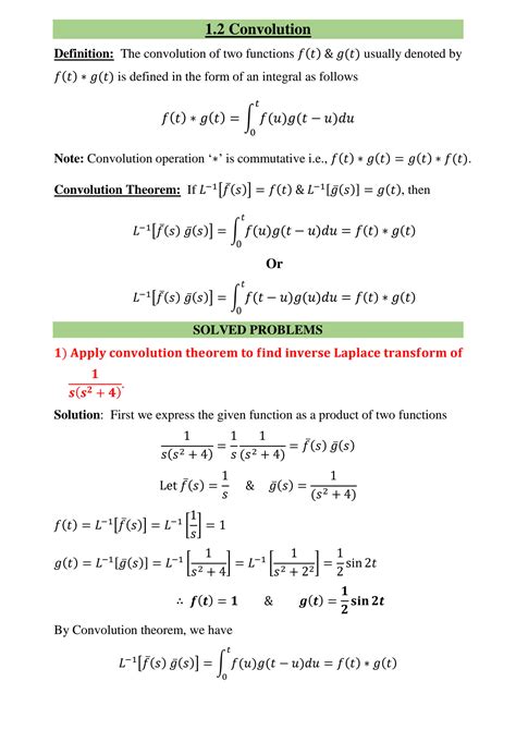 Solution Convolution Of Inverse Laplace Studypool