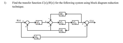 solved 1 find the transfer function c s r s for the