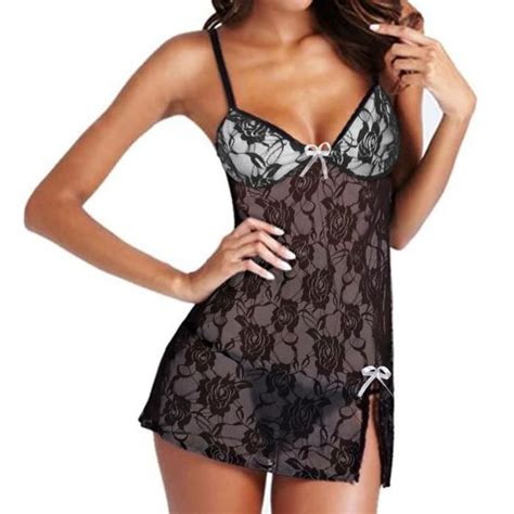Sous vêtements floraux en dentelle pour femmes Vêtements de nuit