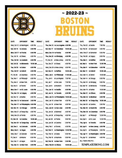 Boston Bruins Schedule Alice Brandice