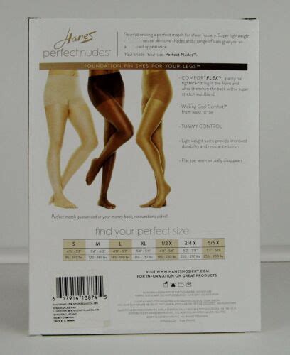 Nib Hanes Perfect Nudes Sheer Tummy Control Hosiery Pn0001 Sizes Xl 12x Ebay