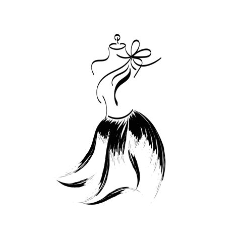 Dummy Dress Silhouette Hand Drawing Illustration Vector 9769144 Vector