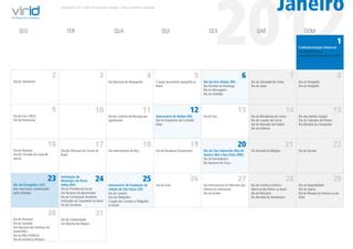 Calendário 2012 de Datas Comemorativas para campanhas sazonais PPT