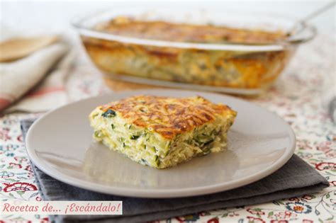 Pastel de calabacín al horno con queso gratinado Receta fácil