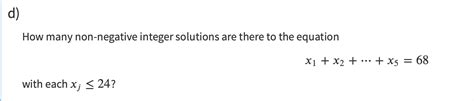 solved d how many non negative integer solutions are there