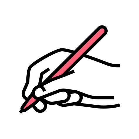 Writing Hand Hold Pen Color Icon Vector Illustration 10325925 Vector