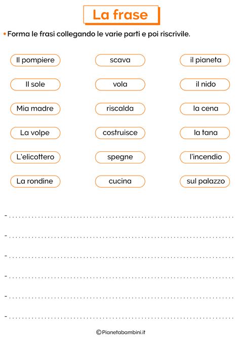 La Frase Schede Didattiche Per La Scuola Primaria PianetaBambini It