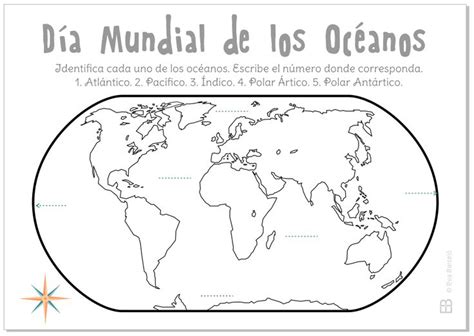 Dia Mundial Oceanos Actividad Ficha Identificar Colorear Eva Barcelo