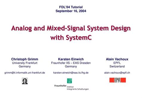 ppt analog and mixed signal system design with systemc powerpoint presentation id 2747234