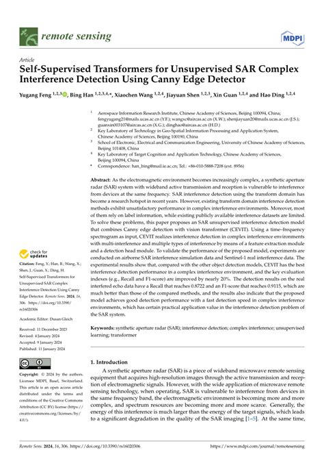pdf self supervised transformers for unsupervised sar complex interference detection using