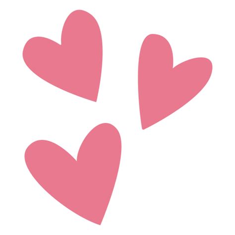Diseño PNG Y SVG De San Valentín Tres Corazones Rosa Para Camisetas