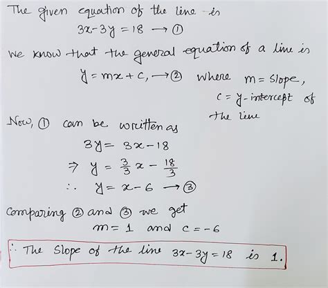 Solved Find The Slope Of The Line 3x 3y 18 Course Hero