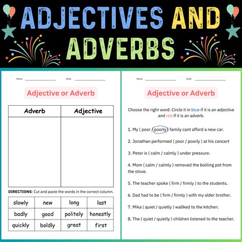 Daily Grammar Activities Adjectives Adverbs Worksheets 3rd 4th