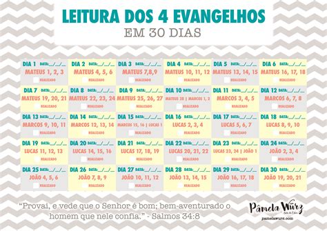 Plano Leitura 4 Evangelhos Planos de leitura da bíblia Proposito de