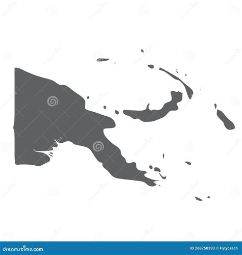 Silhueta De Mapa Plano De Campo Papua Nova Guin Ilustra O Do Vetor