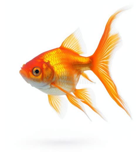 Peixinho dourado giro branco Fundo Branco E Gerador Ai Ilustração