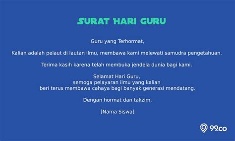 5 Contoh Surat Hari Guru Yang Menyentuh Hati Dan Bermakna