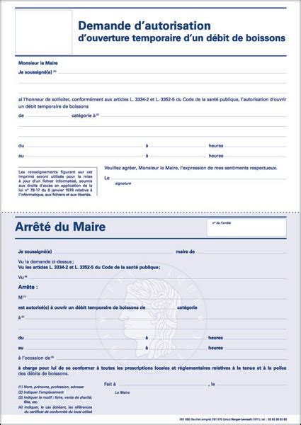 Demande D Autorisation D Ouverture Temporaire D Un D Bit De Boissons