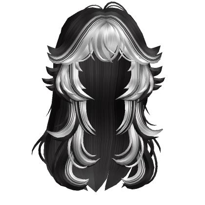 Cabelo De Anime Wolfcut De Dois Tons Preto E Branco Roblox