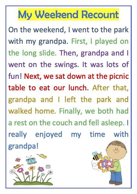 My Weekend Writing Services Recount Writing Phonics Reading