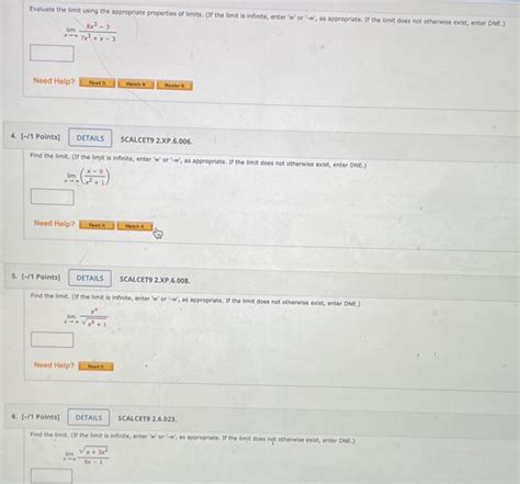 Solved Evaluate The Limit Using The Appropriate Properties Chegg