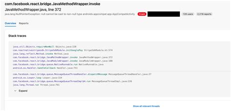 [crash] java lang nullpointerexception null cannot be cast to non null type com