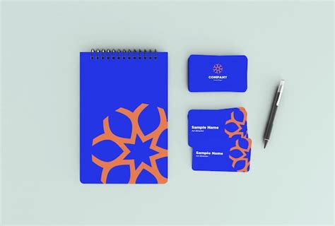 Premium PSD Notebook And Business Card Mockup Design