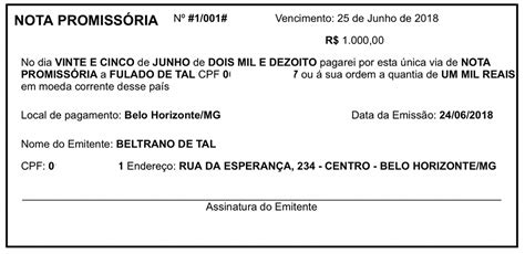 Como preencher uma Nota Promissória MODELO