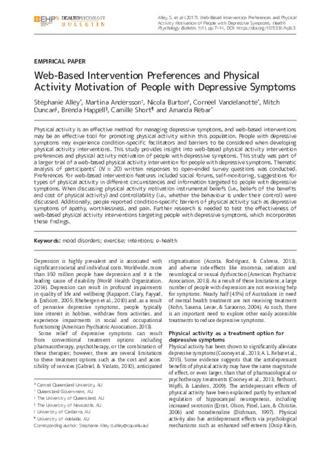 pdf web based intervention preferences and physical activity motivation of people with