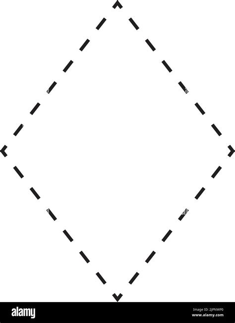 Rhombus Symbol Dashed Shape Vector Icon For Creative Graphic Design Ui