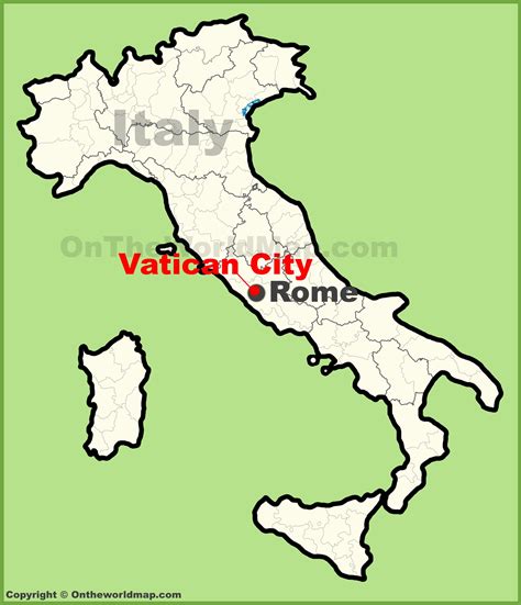 Vatican City Location On The Map Of Italy Ontheworldmap