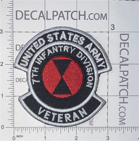 US Army 7th Infantry Division Veteran Patch 3 Decal Patch Co