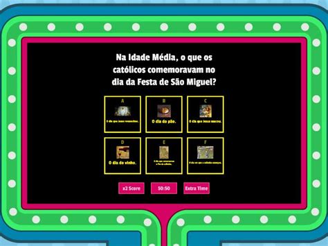 Idade Média e Feudalismo Gameshow quiz